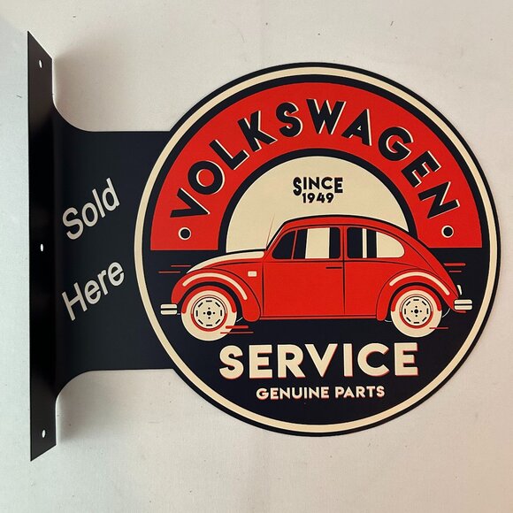 Wall Decor | Vintage Retro Double Sided Volkswagon Service Flanged Sign ...